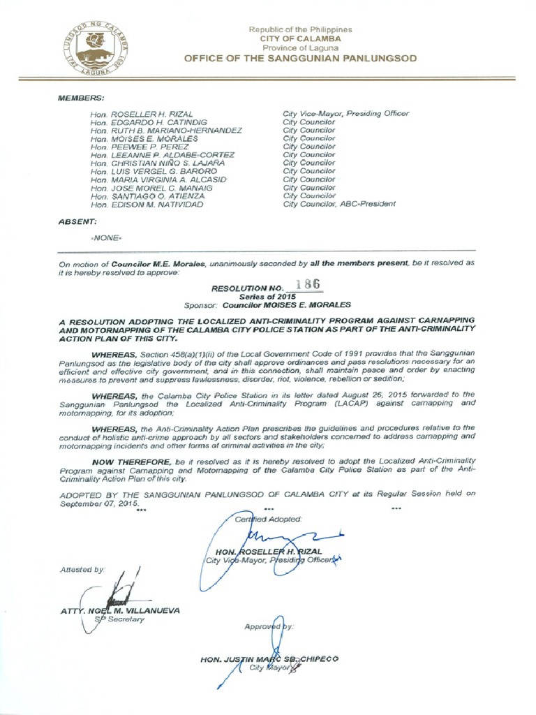 15186r - Adopt - Anti-Criminality Program - Carnapping - Motornapping | PDF