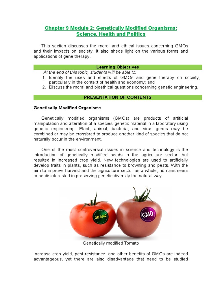 Chapter 9 Module 2 | PDF | Genetically Modified Organism | Genetic Engineering