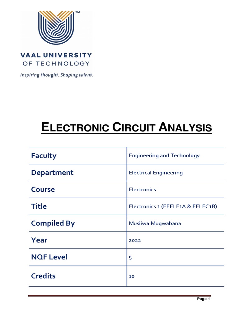 Electronic Circuit - Analysis | PDF