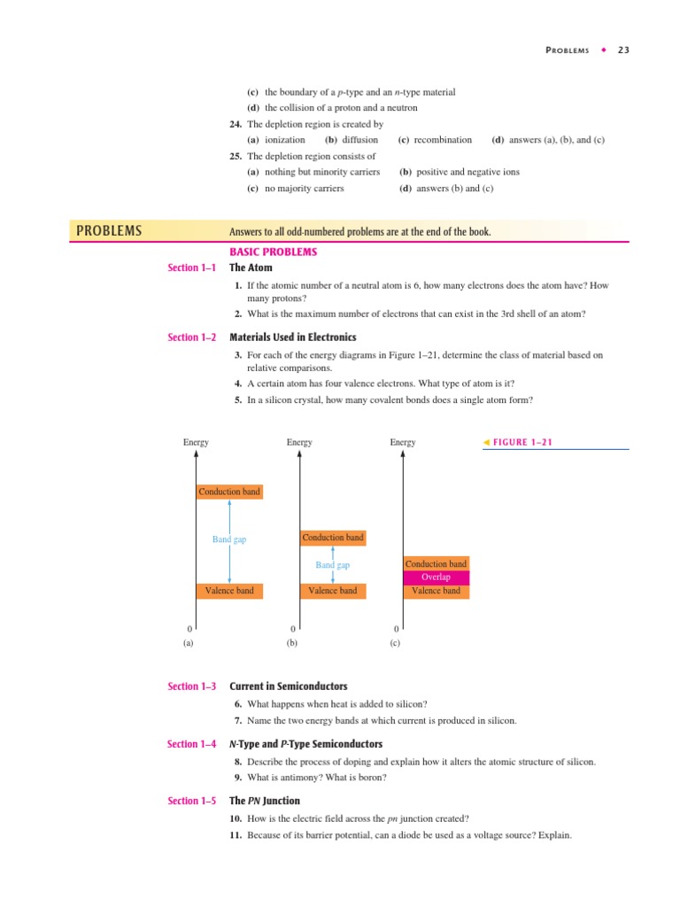 Electronic Devices 9th Edition - CHP 1 Basic Problems | PDF | P–N Junction | Semiconductors