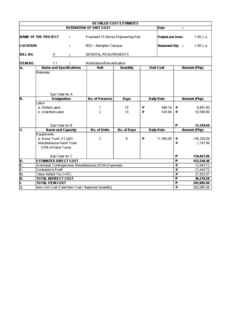 DUPA - 15 Storey | PDF | Cost | Value Added Tax