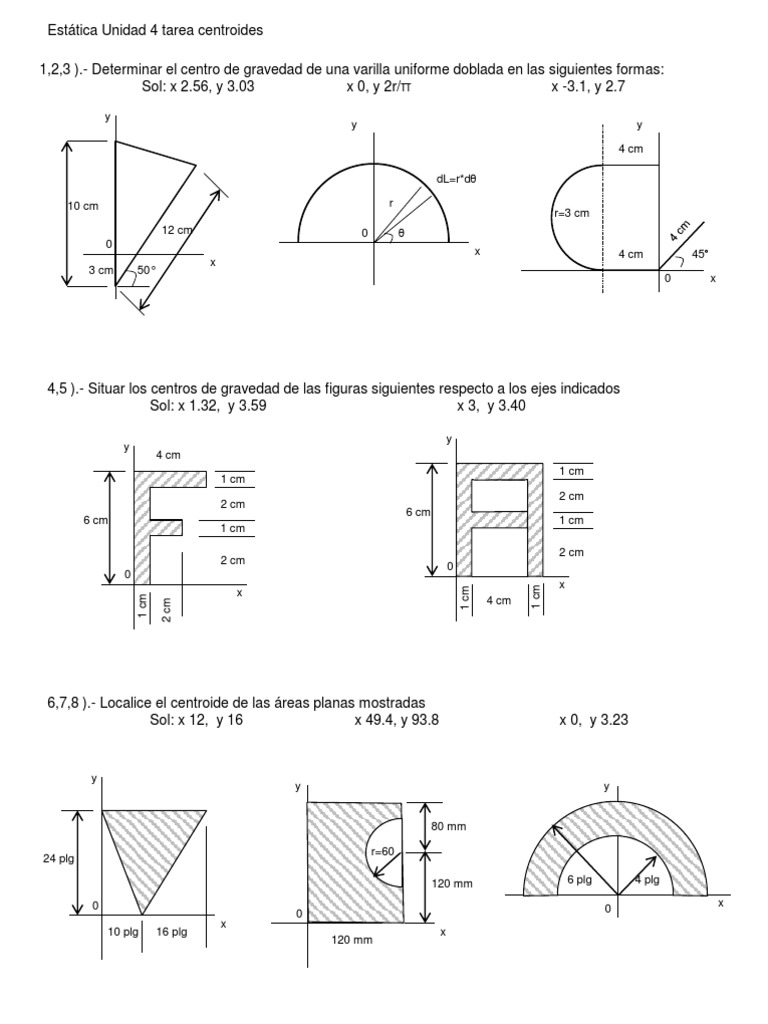 Estatica Uni 4 Tarea Centroides S Ide | PDF