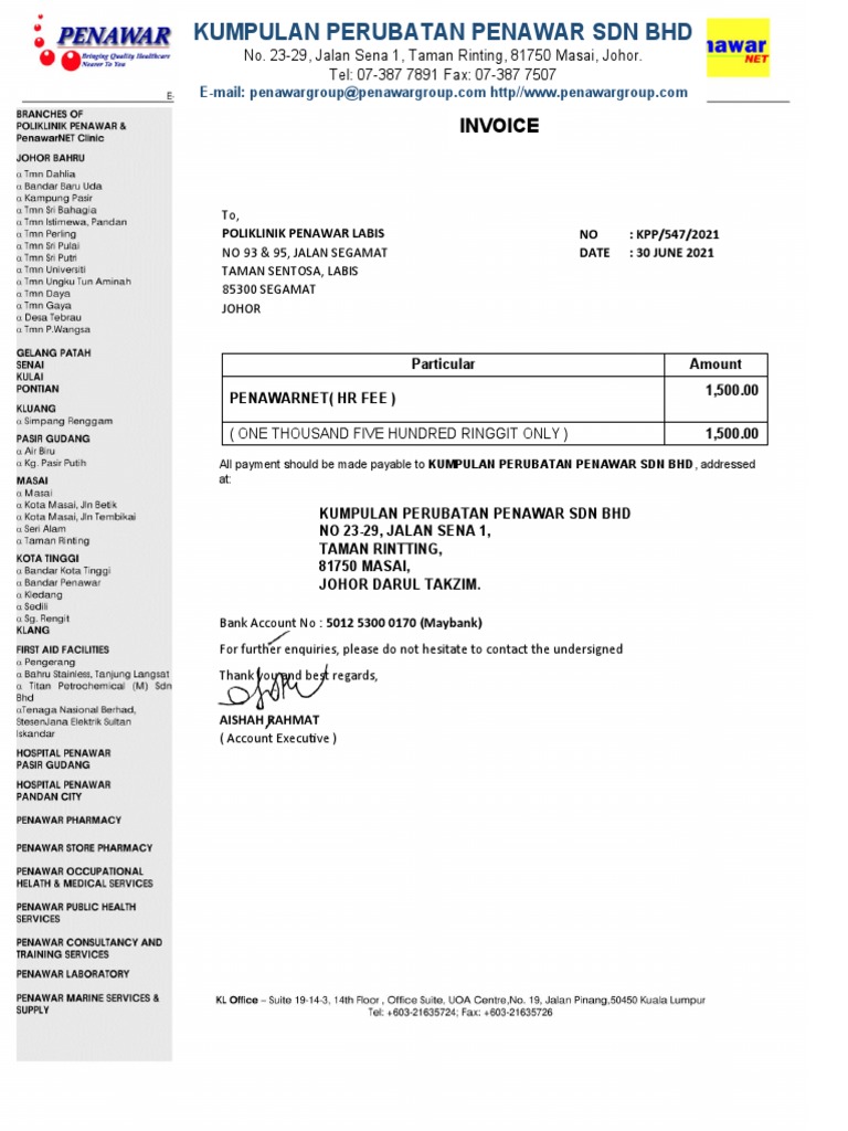 Invoice Penawar HQ | PDF
