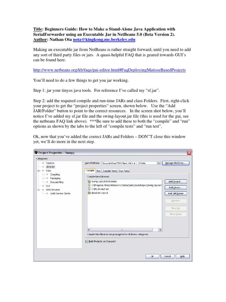 How To Make An Executable Jar in NetBeans | PDF | Net Beans | Applications & Software