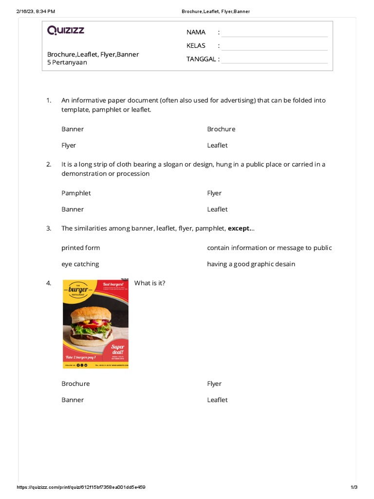Brochure, Leaflet, Flyer, Banner | PDF