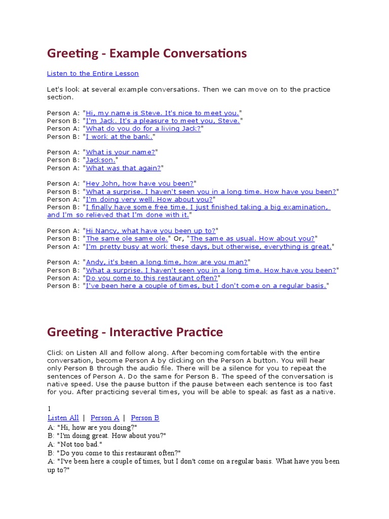 Greeting | PDF