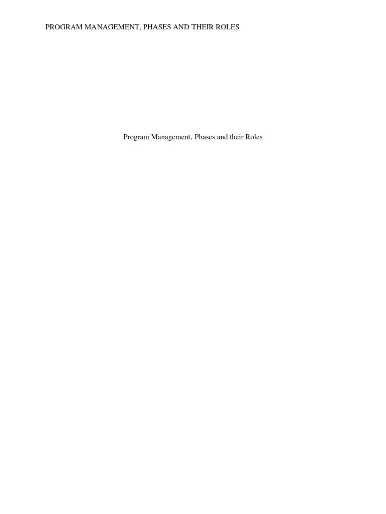 Program Management | PDF | Project Management | Accountability