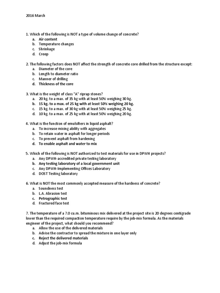 Answer | Download Free PDF | Concrete | Asphalt