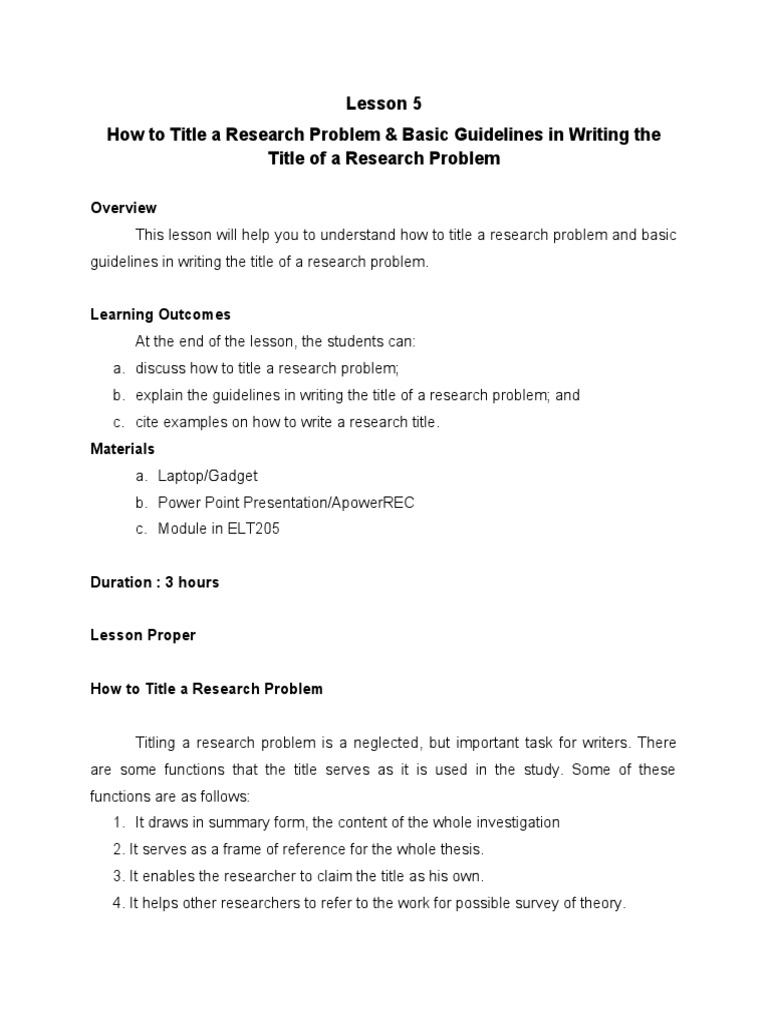 Lesson 5 Writing A Research Pdf Science Cognitive Science 