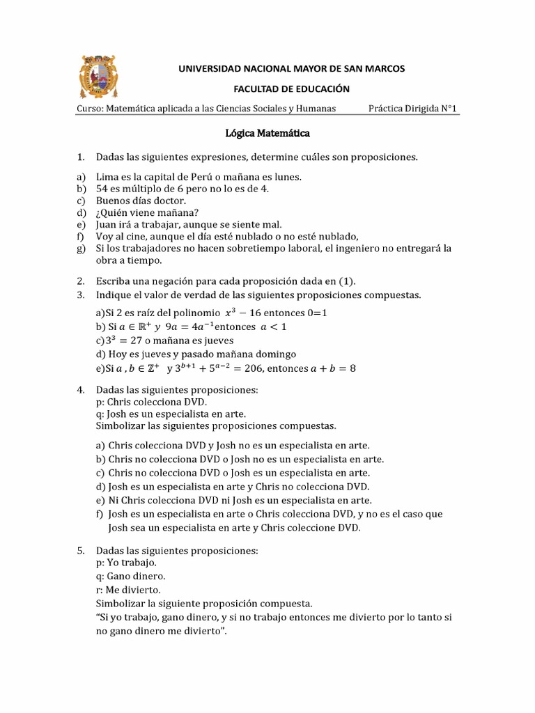 Práctica Dirigida N°1 | PDF