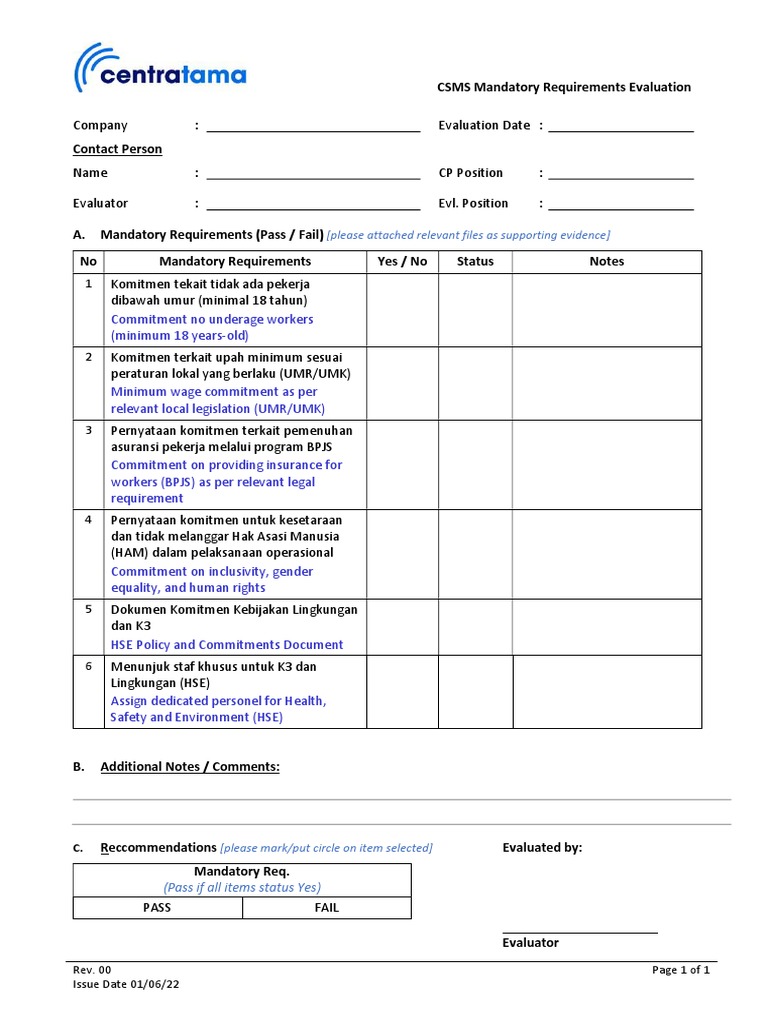 CENT.IMS.FM.004 CSMS MRE | PDF