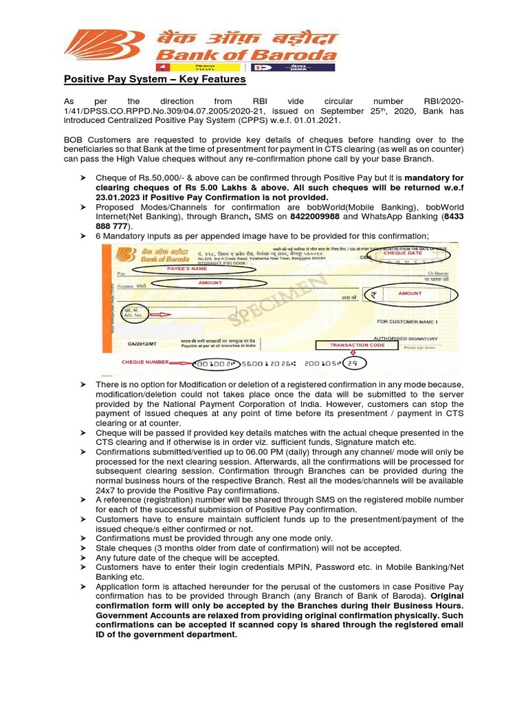 Positive Pay Key Features 12 13 | PDF | Cheque | Payments