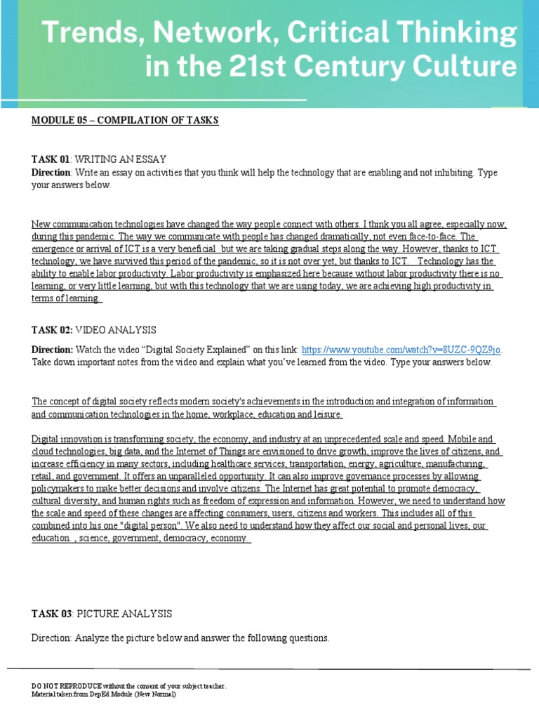 A - Bryan Delas Alas - UNIT 05 - TOPIC TASKS | PDF | Information And ...