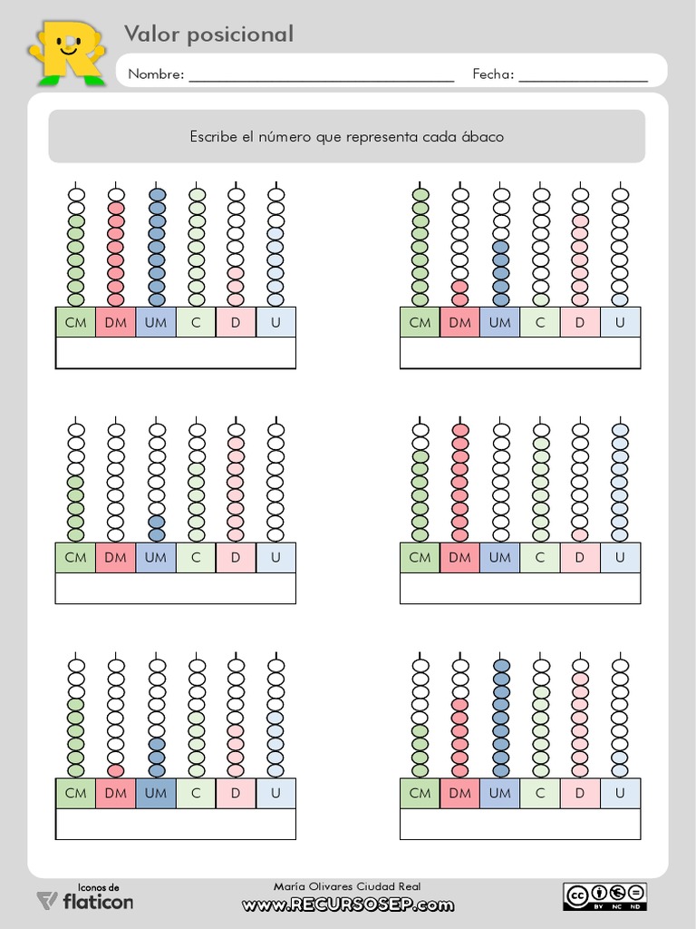 Ejercicios de Valor Posicional en Ábaco | PDF | Matemáticas