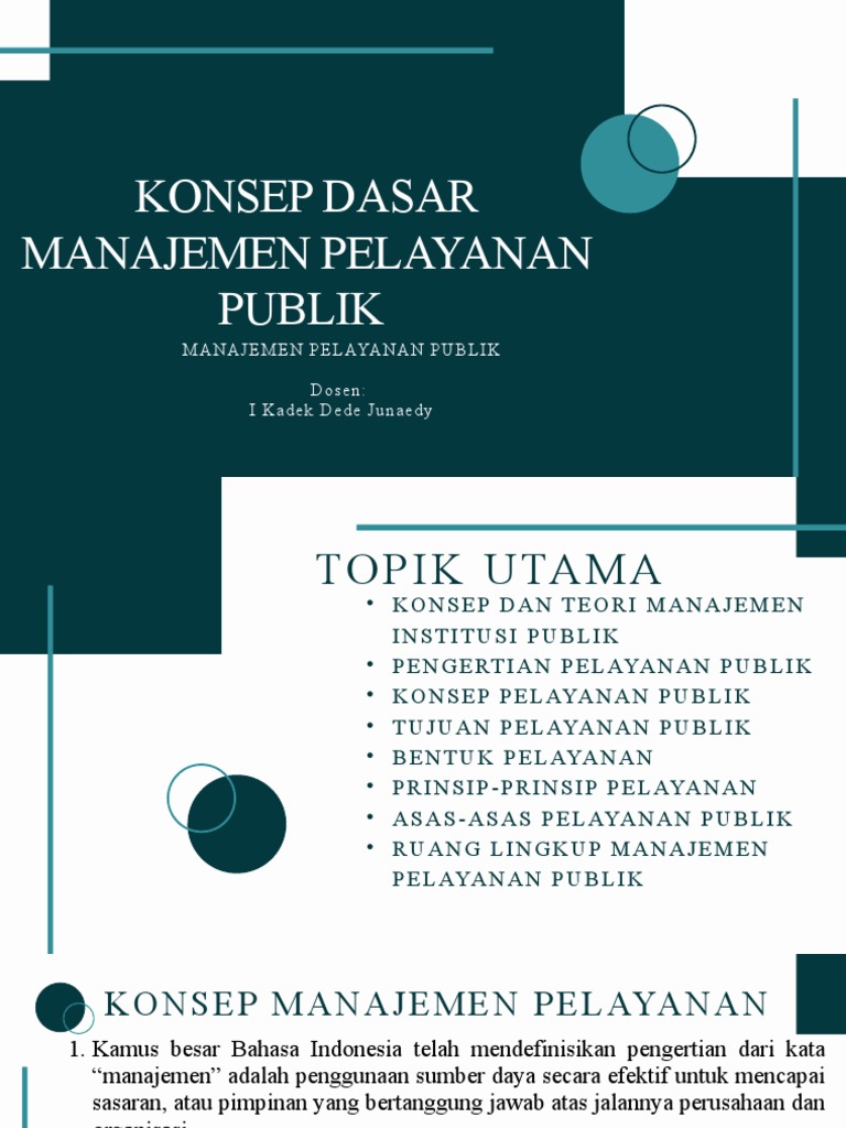 Konsep Dasar Manajemen Pelayanan Publik | PDF