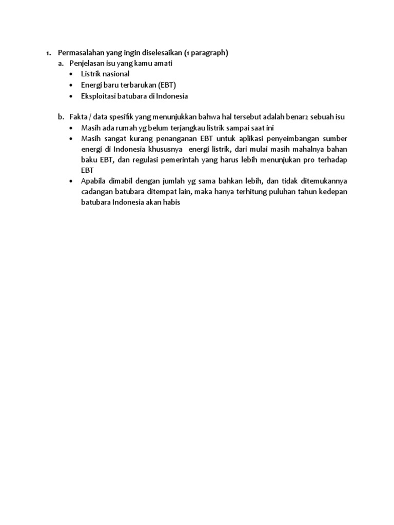 Contoh Esai Brainstorming Energi Listrik | PDF