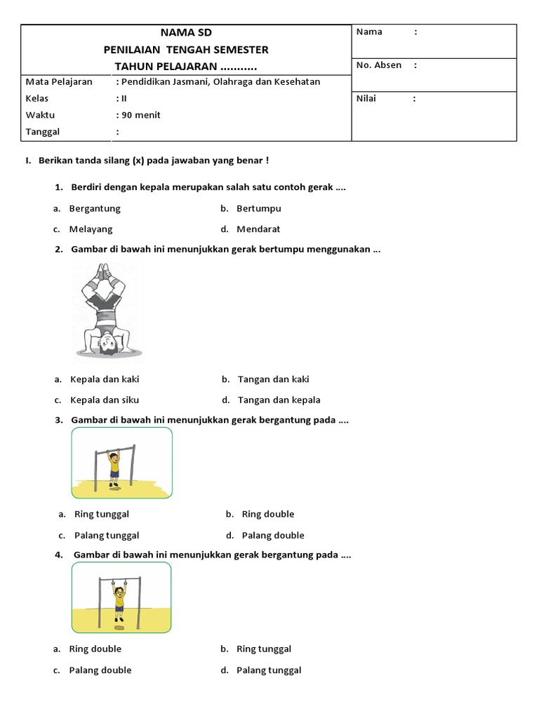 Soal2 PTS Pjok KLS 2 S-2 | PDF