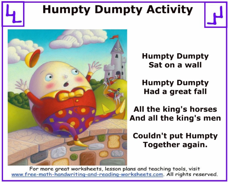 Humpty Dumpty Nursery Rhyme | PDF