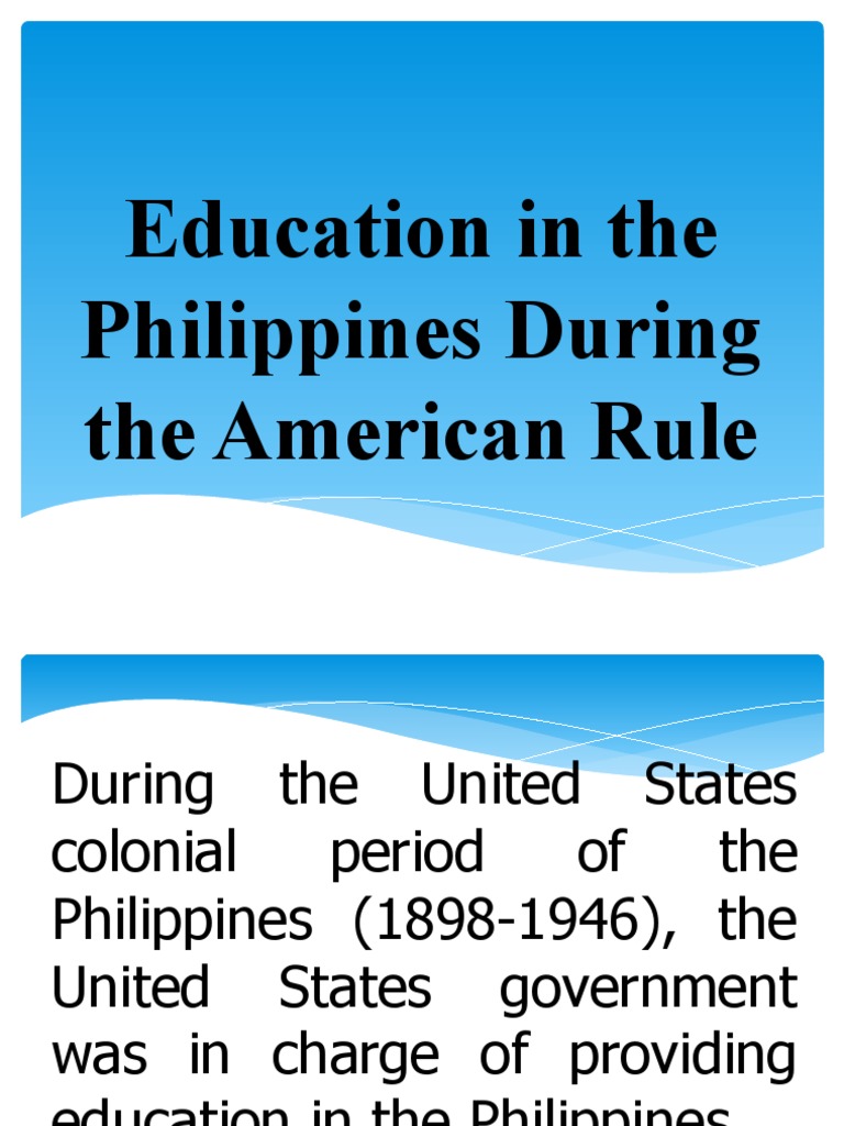 Education in the Philippines: American Era | PDF | Philippines