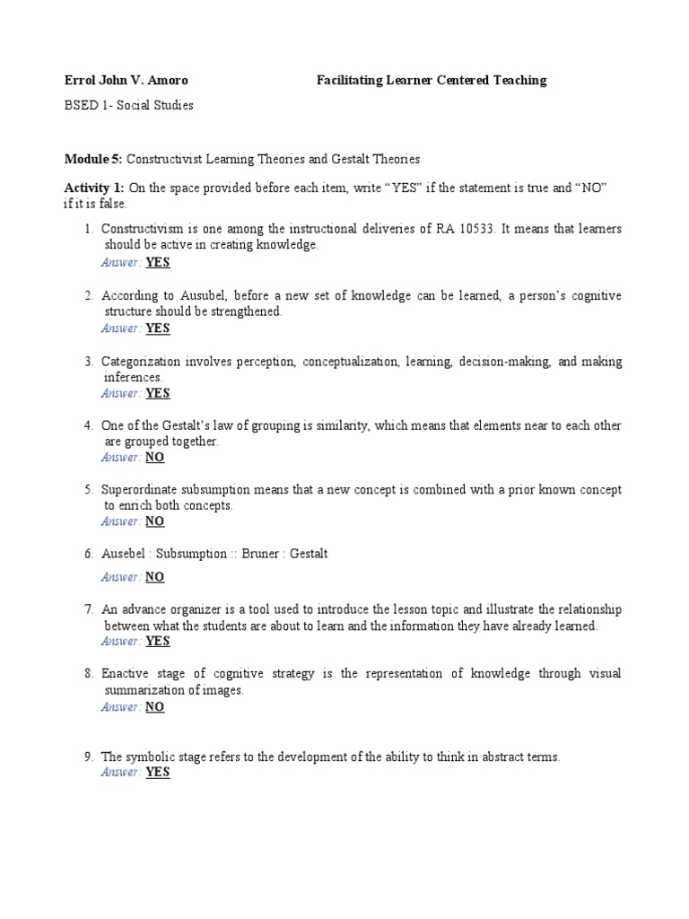 FLCT Module 5 Learning Task | PDF