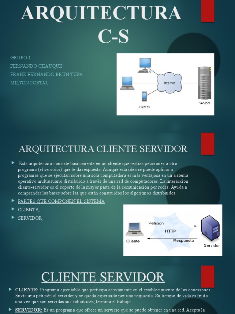 ARQUITECTURA C-S | PDF | Modelo cliente-servidor | Servidor (Computación)
