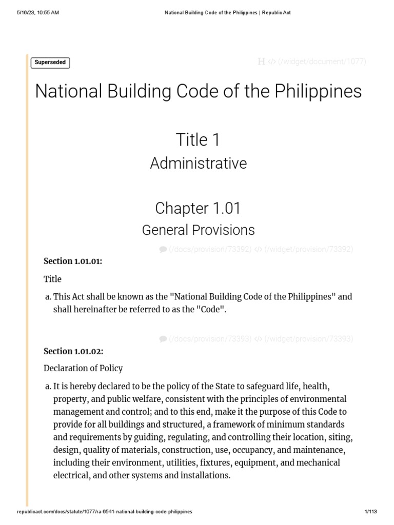 National Building Code of the Philippines | PDF