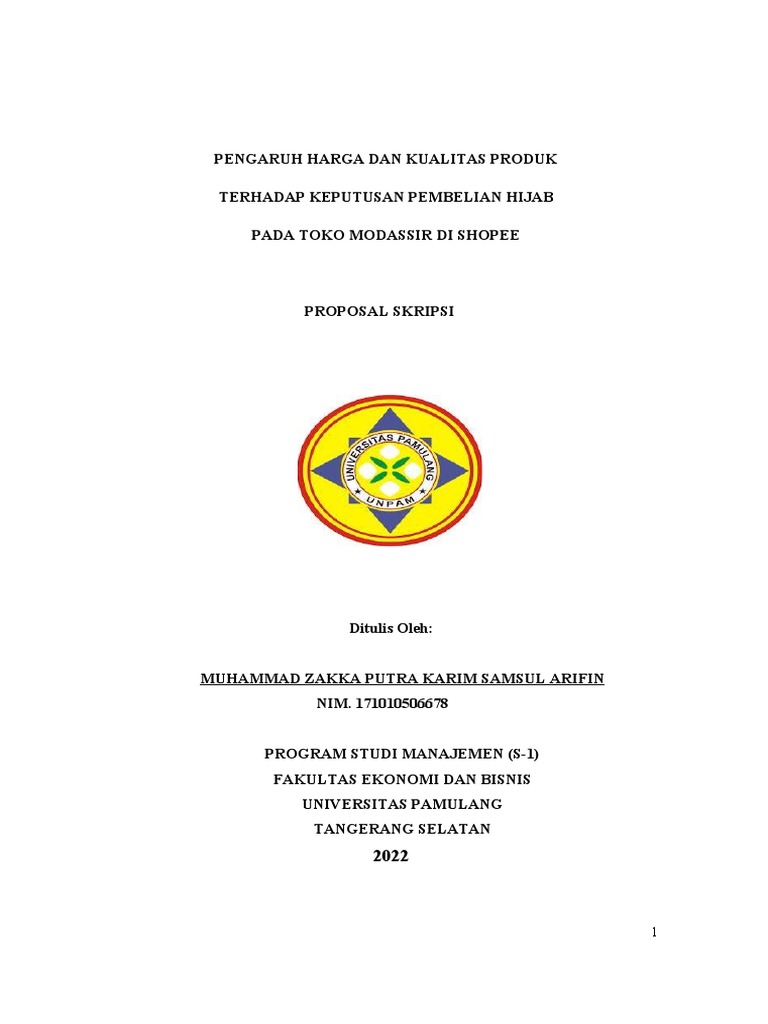 Proposal Sempro Zakka 2 | PDF