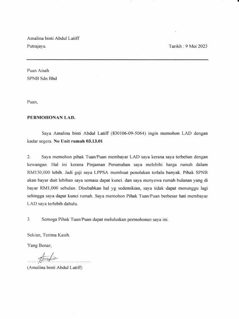 Permohonan LAD (1) | PDF