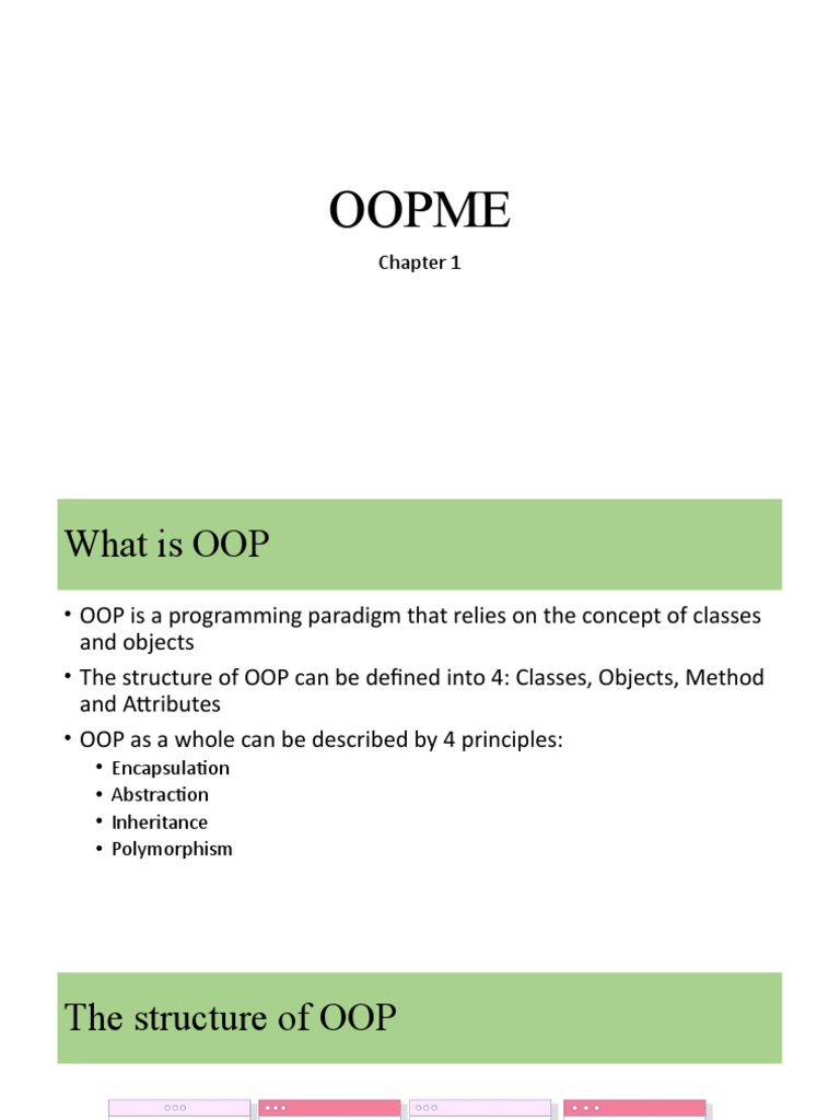 Introduction To Oop Pdf Object Oriented Programming Method Computer Programming