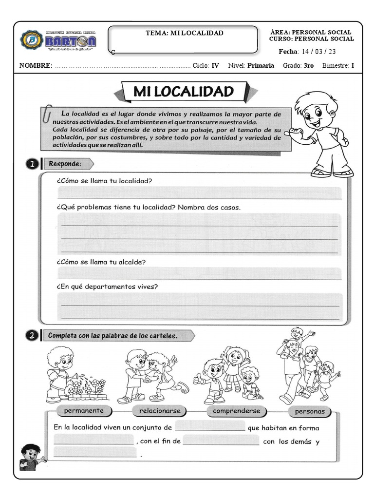 Ficha 3 Personal Social 3ro Grado | PDF Ficha 3 Personal Social 3ro Grado | PDF