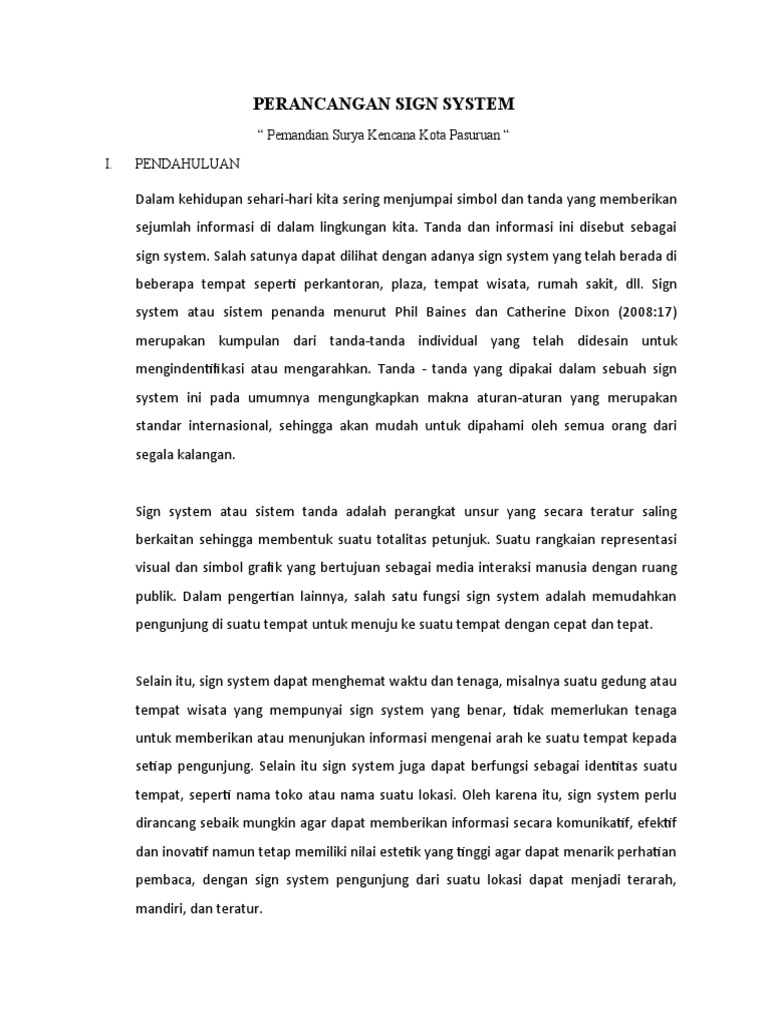 Sign System di Pemandian Surya Kencana | PDF