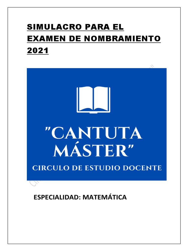 Simulacro de Matemática | PDF
