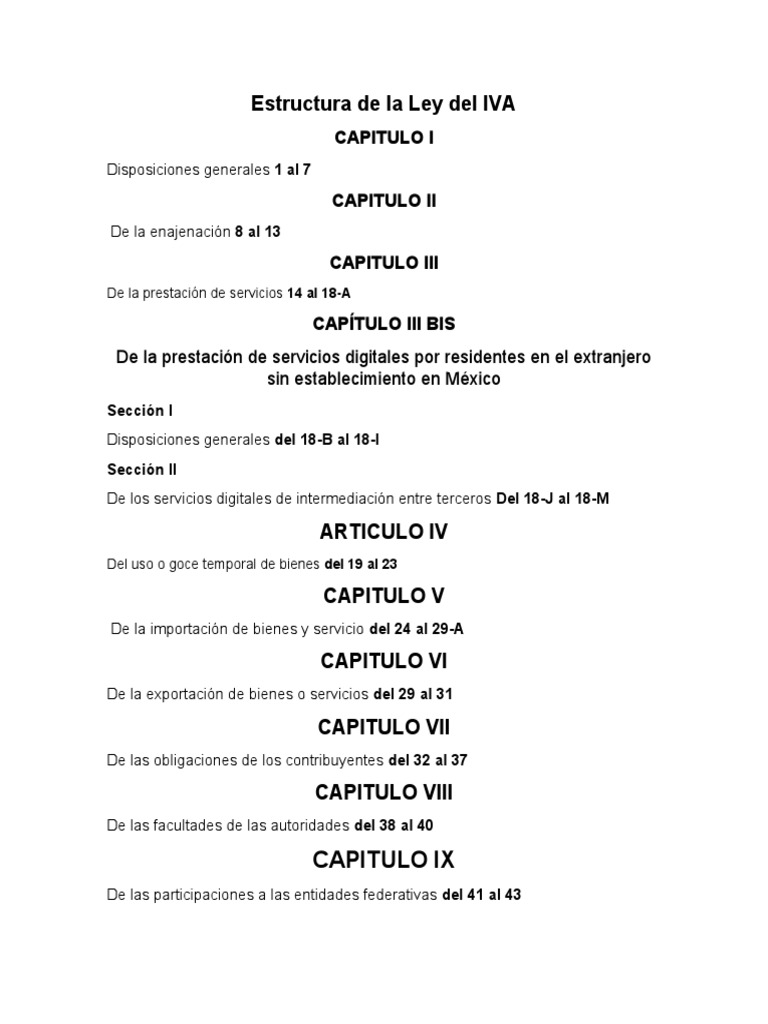 Estructura de Ley Del IVA | PDF