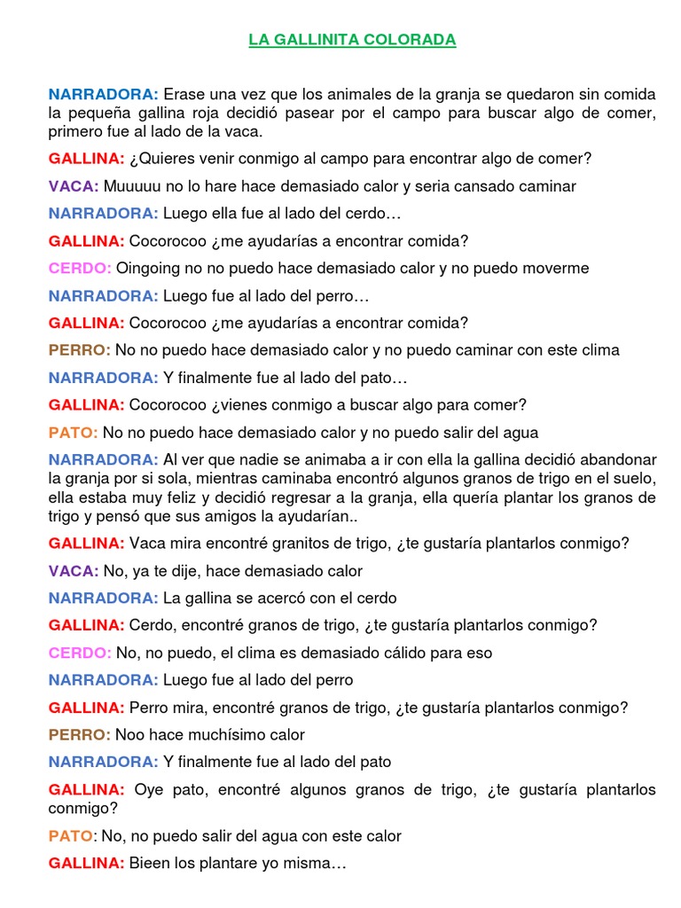 La Gallinita Colorada | PDF