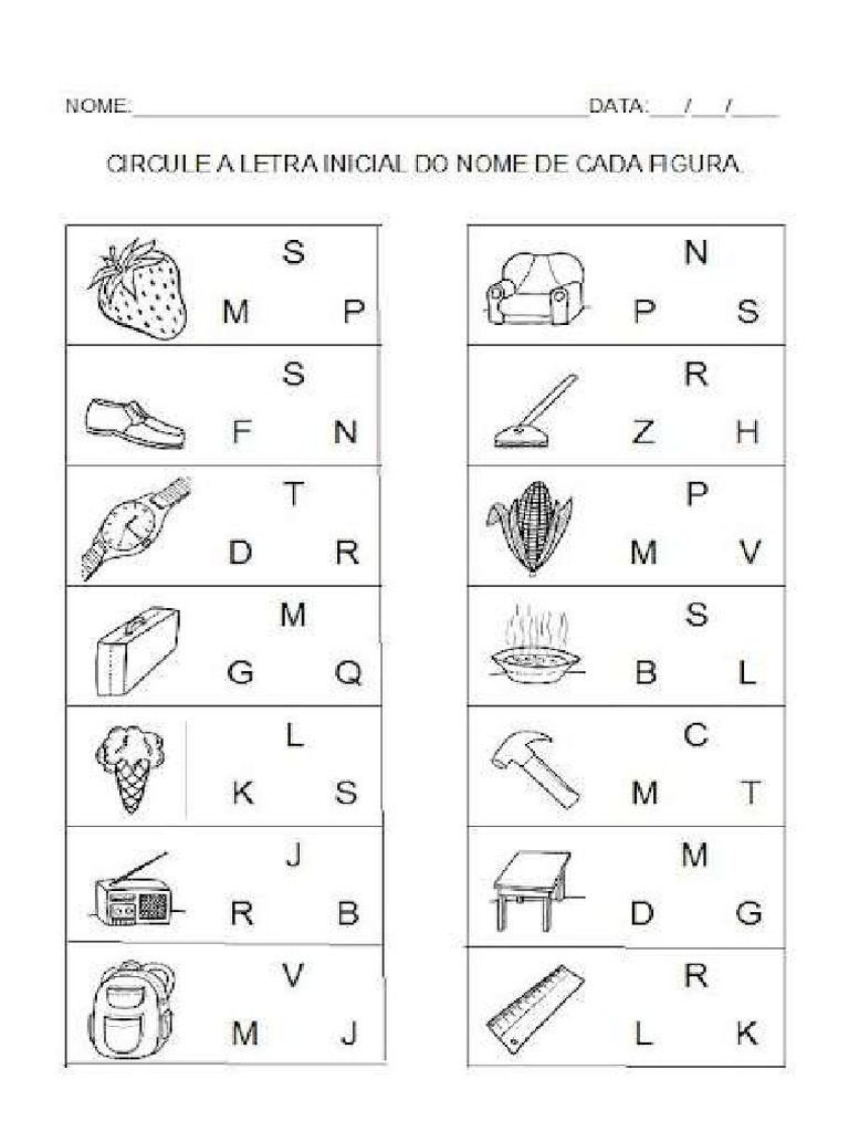 Atividades para Crianças Pré-Silábicas | PDF