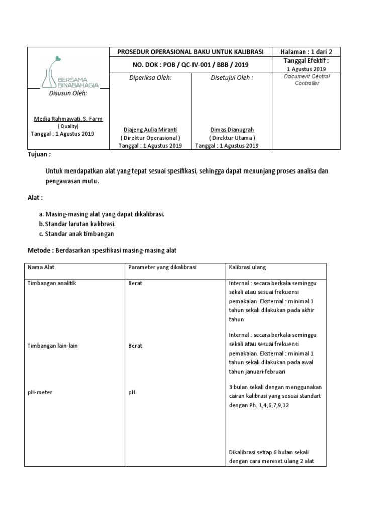 Prosedur Kalibrasi Alat Laboratorium | PDF
