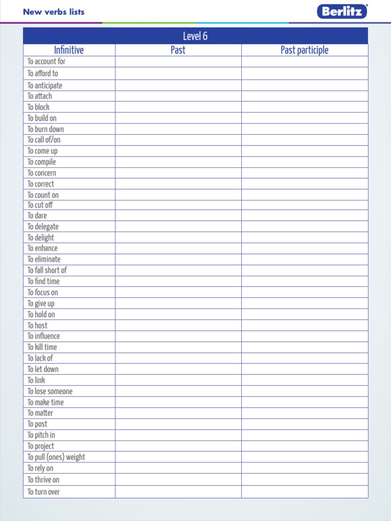 Expanding Verb Knowledge: A Comprehensive List of Verbs and their Past ...