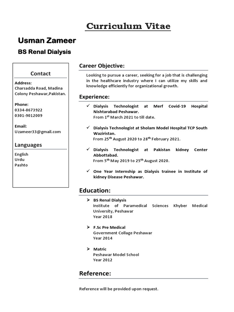 Usman cv-1 | PDF