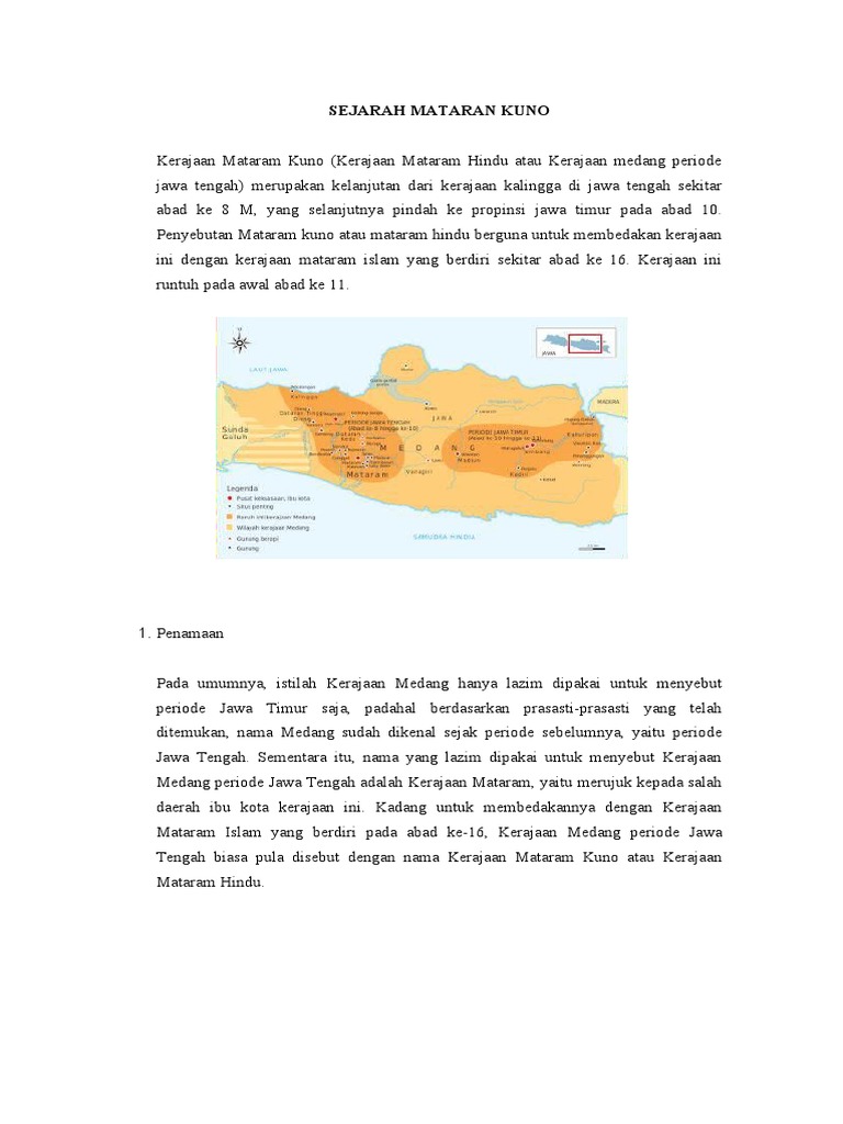 Kerajaan Mataram Kuno | PDF