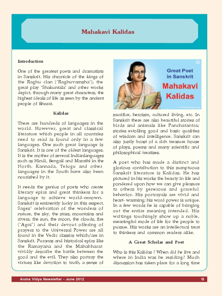 Mahakavi Kalidas | Download Free PDF | Sanskrit