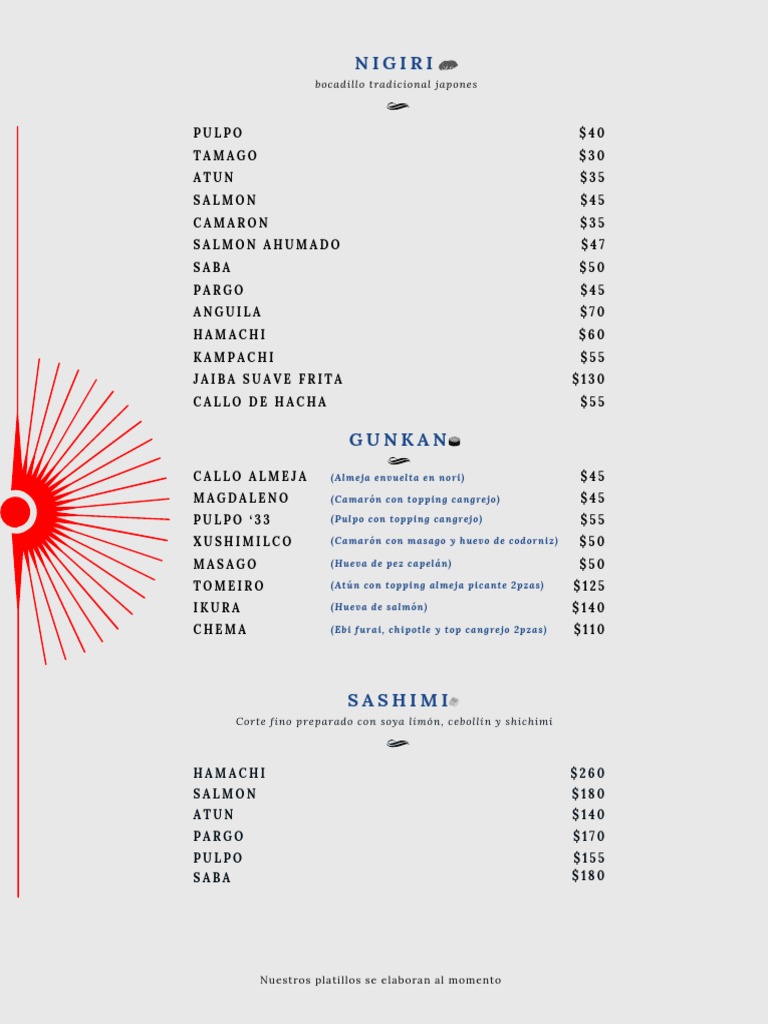 Menú ATARASHI 2023 | PDF