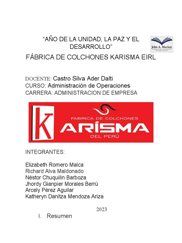 Fábrica de Colchones Karisma Eirl 23 | PDF | Colchón | Calidad (comercial)