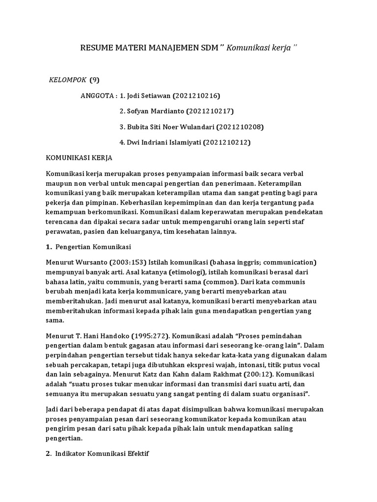 Resume Materi Manajemen SDM II | PDF