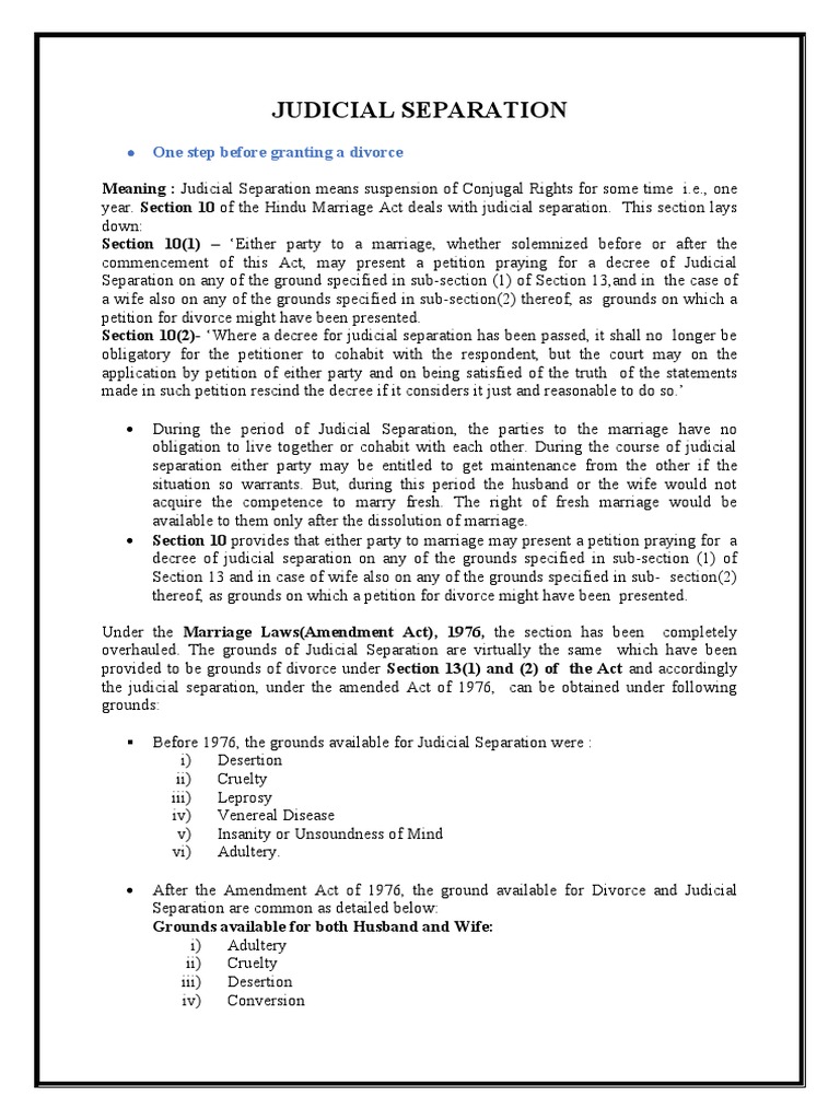 Judicial Separation | PDF