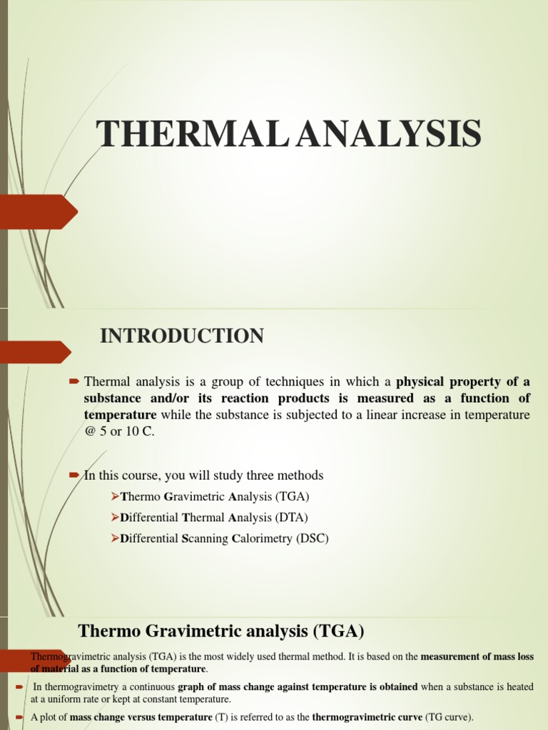 Thermal Analysis | PDF | Differential Scanning Calorimetry ...