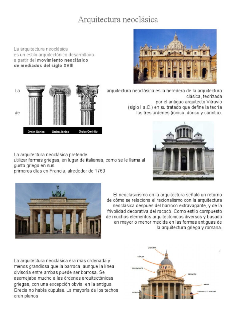 Elementos de la arquitectura neoclásica | PDF