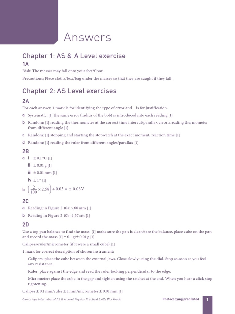 Physics Practical Skills Workbook Answers | PDF | Significant Figures ... Physics Practical Skills Workbook Answers | PDF | Significant Figures ...