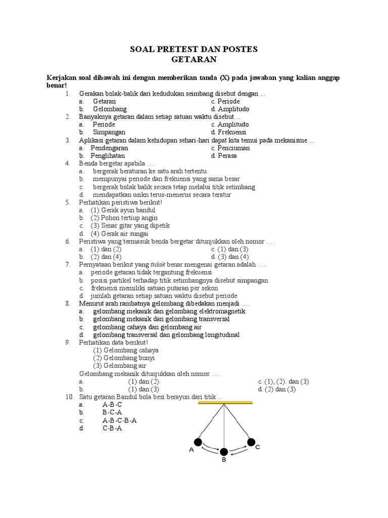 Soal Pretest Dan Postes | PDF