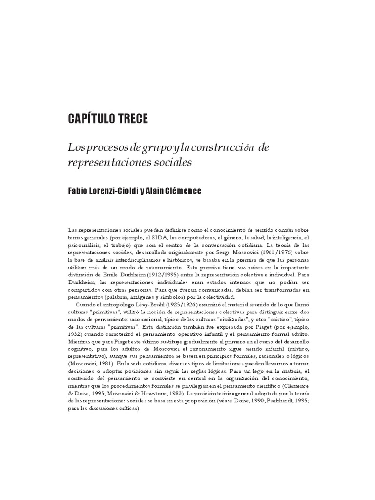 Procesos de Grupo y Representaciones Sociales | PDF
