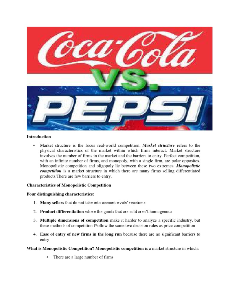Coke vs Pepsi: Monopolistic Competition | PDF | Pepsi | Monopoly